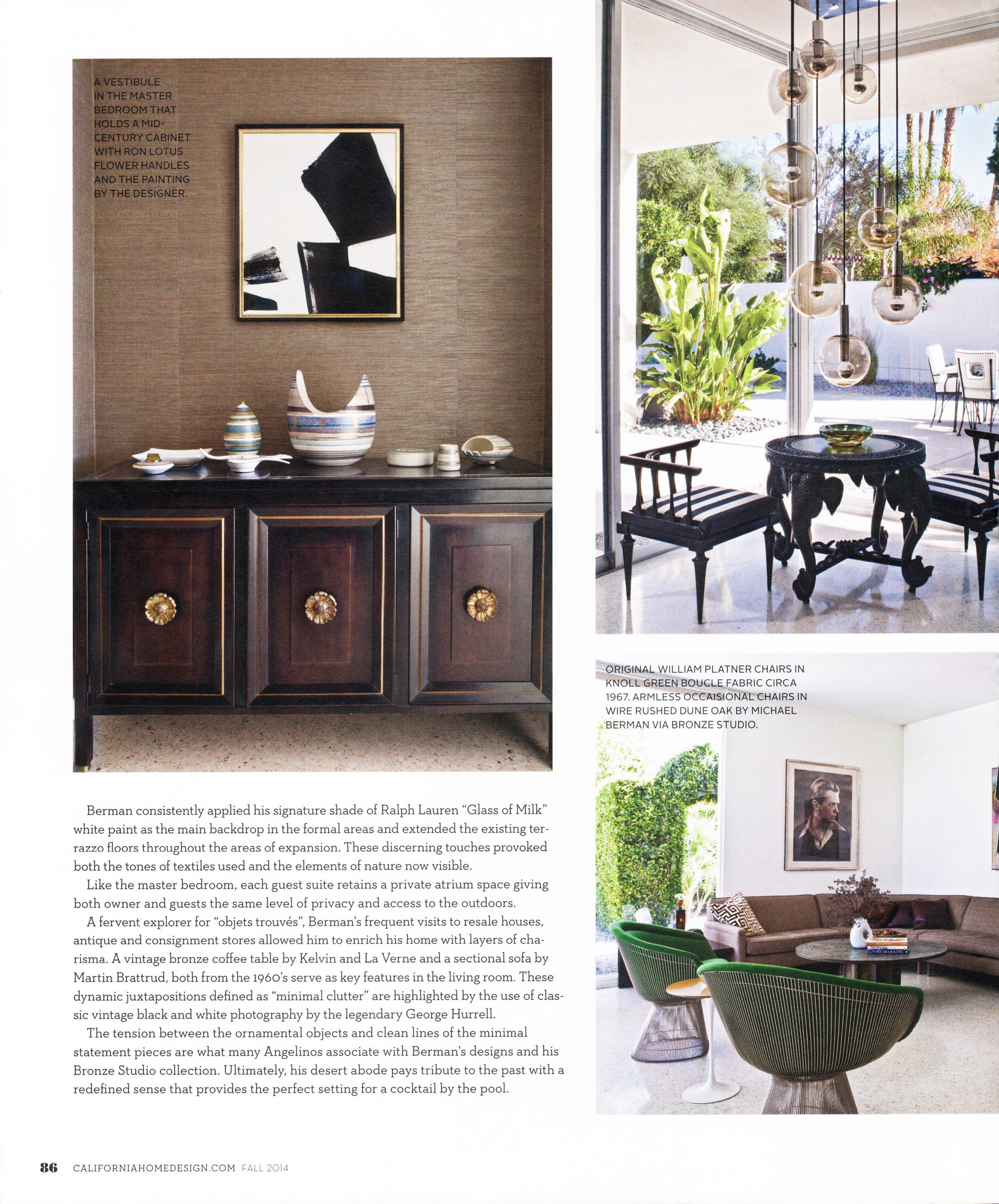 MICHAEL BERMAN LIMITED - Press - California Home and Design 2014.Fall